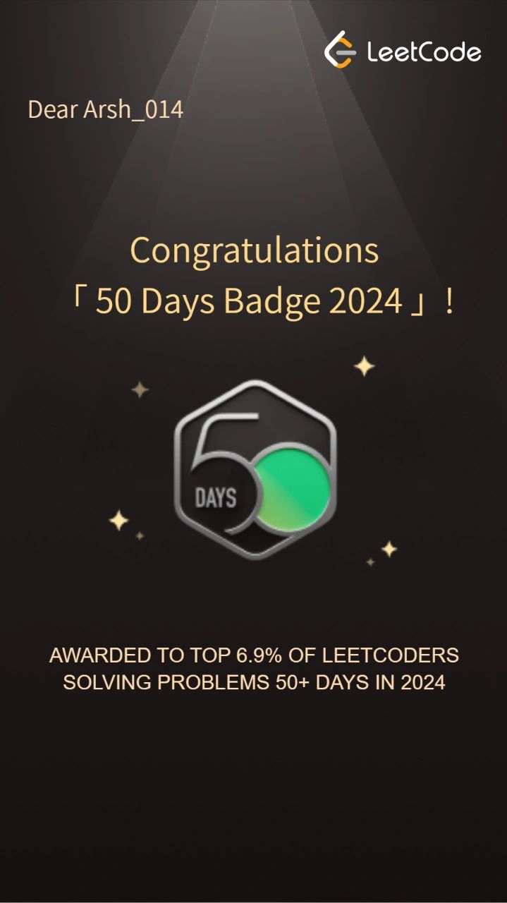Arsh Patel on LinkedIn: #leetcode #50daystreak #codingchallenges # ... Arsh Patel on LinkedIn: #leetcode #50daystreak #codingchallenges # ...