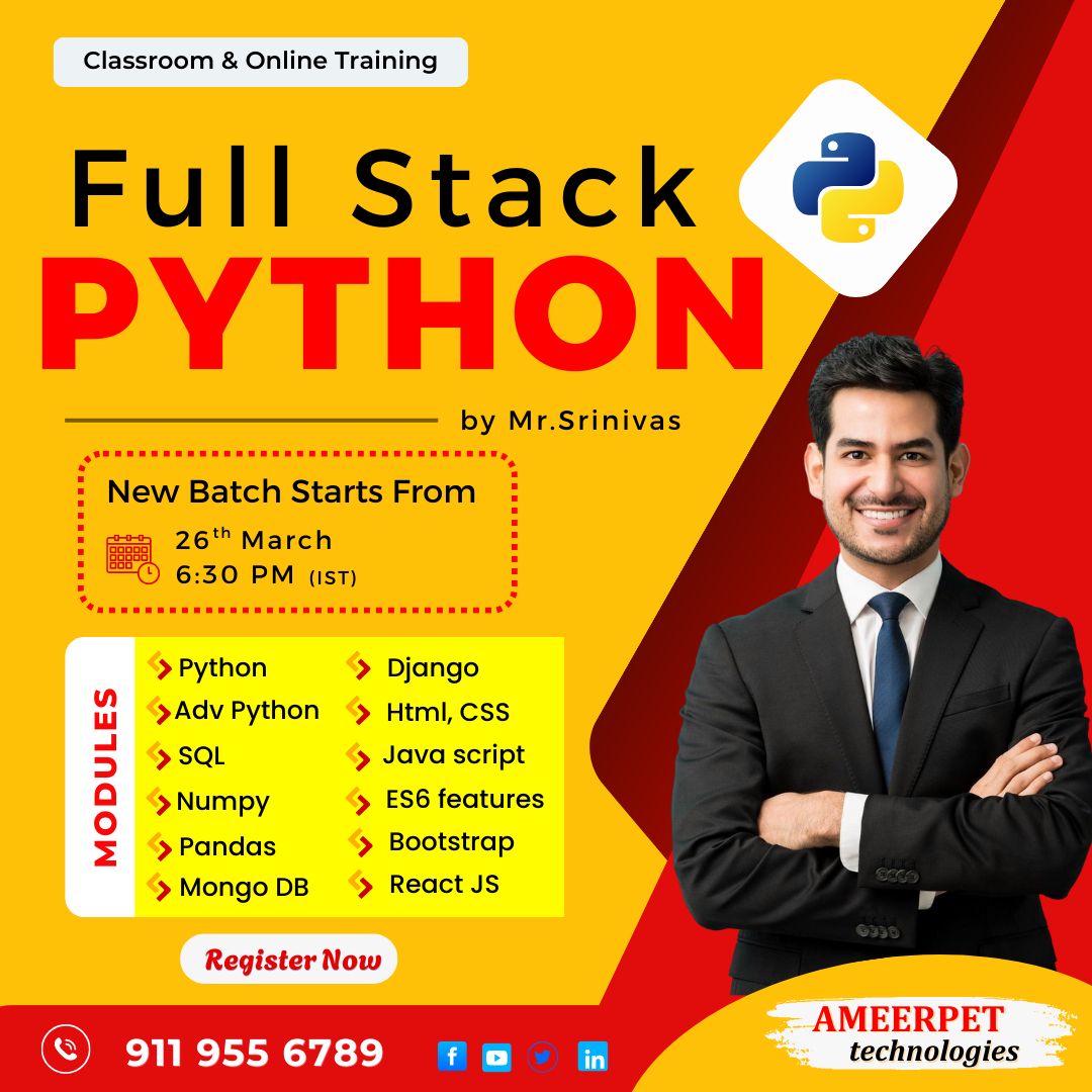 #pythonfullstack #pythondeveloper #fullstackdevelopment… | Ameerpet ... #pythonfullstack #pythondeveloper #fullstackdevelopment… | Ameerpet ...