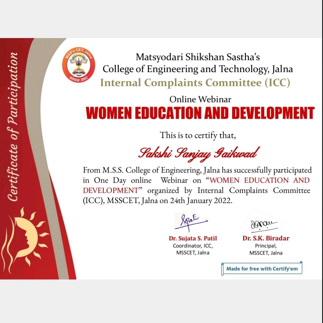 Sakshi Sanjay Gaikwad on LinkedIn: #womeneducation #msscet Sakshi Sanjay Gaikwad on LinkedIn: #womeneducation #msscet