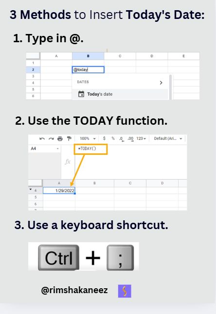 Rimsha Kaneez on LinkedIn: #googlesheetstips #dateinsertion # ... Rimsha Kaneez on LinkedIn: #googlesheetstips #dateinsertion # ...