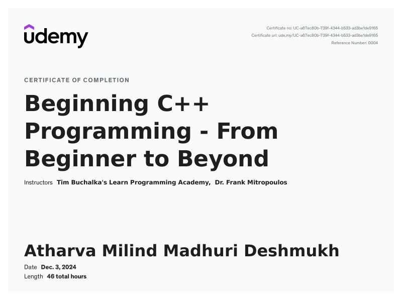 Atharva Milind Deshmukh on LinkedIn: #c #programming #udemy #coding # ... Atharva Milind Deshmukh on LinkedIn: #c #programming #udemy #coding # ...