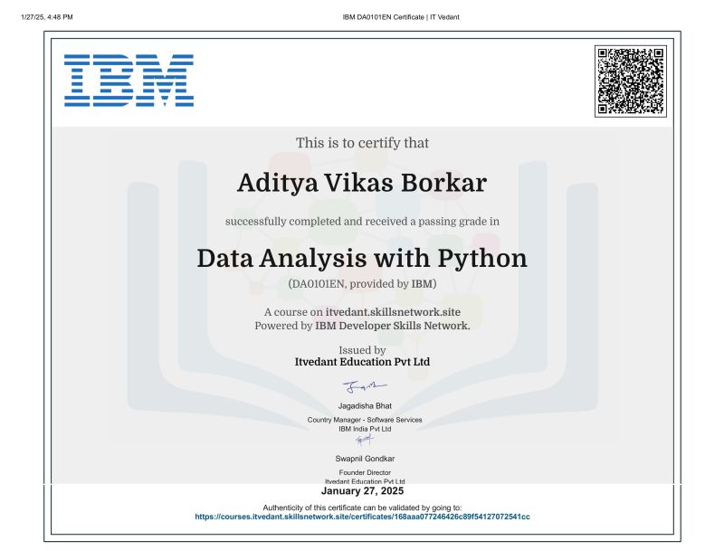 Aditya Borkar on LinkedIn: #dataanalysis #python #ibm #machinelearning ... Aditya Borkar on LinkedIn: #dataanalysis #python #ibm #machinelearning ...