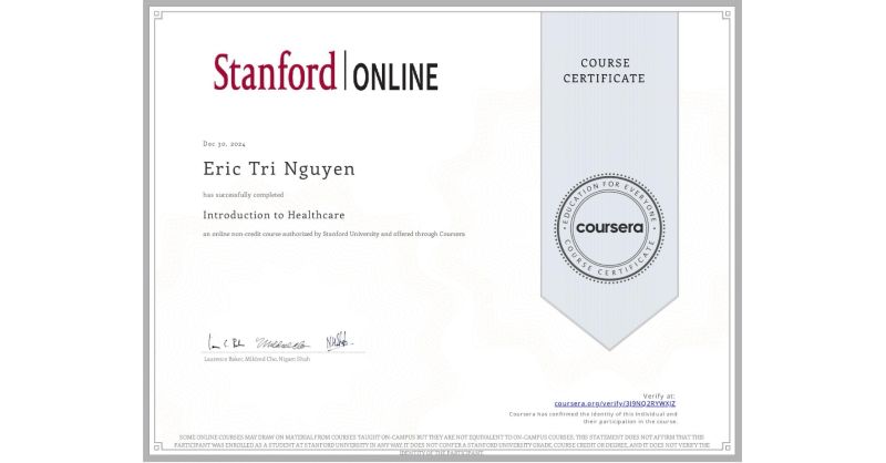 Just obtained another certificate from Coursera and Stanford Online ... Just obtained another certificate from Coursera and Stanford Online ...
