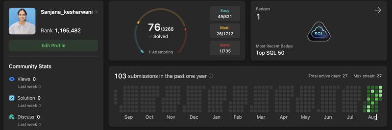 Just hit the 50-day milestone on LeetCode and earned a badge to ... Just hit the 50-day milestone on LeetCode and earned a badge to ...