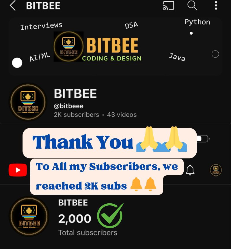 Tirupati Rao Bejjipurapu on LinkedIn: #bitbee #youtube #dsa #java # ... Tirupati Rao Bejjipurapu on LinkedIn: #bitbee #youtube #dsa #java # ...