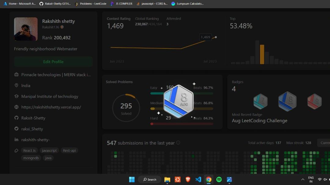 Rakshith Shetty on LinkedIn: Happy to add a new Leetcode badge to my ... Rakshith Shetty on LinkedIn: Happy to add a new Leetcode badge to my ...