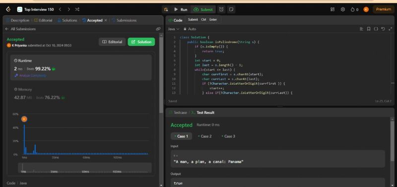 Priyanka K on LinkedIn: #day25 #leetcode #java #validpalindrome # ... Priyanka K on LinkedIn: #day25 #leetcode #java #validpalindrome # ...