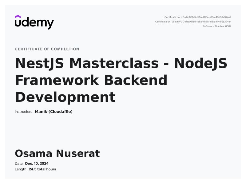 Osama Nuserat on LinkedIn: #nestjs #backenddevelopment #nodejs #aws # ... Osama Nuserat on LinkedIn: #nestjs #backenddevelopment #nodejs #aws # ...