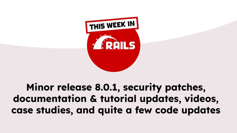 Ruby on Rails - The Rails Foundation on LinkedIn: This Week in Rails is ... Ruby on Rails - The Rails Foundation on LinkedIn: This Week in Rails is ...