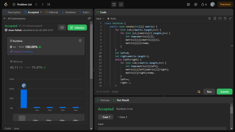 Aman Pathak on LinkedIn: #coding #problemsolving #java #matrixrotation ... Aman Pathak on LinkedIn: #coding #problemsolving #java #matrixrotation ...
