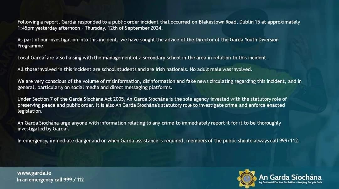 An Garda Síochána on LinkedIn: Garda Statement on Public Order Incident ... An Garda Síochána on LinkedIn: Garda Statement on Public Order Incident ...