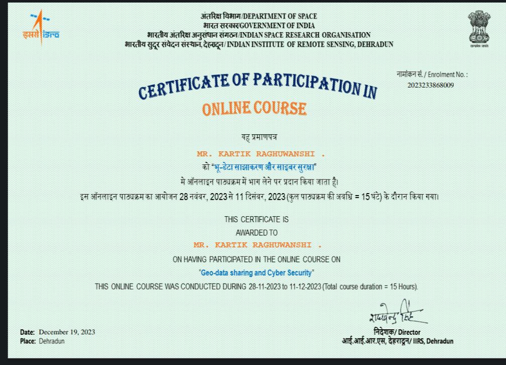 Kartik Raghuwanshi on LinkedIn: #geodata #cybersecurity #isro #iirs # ... Kartik Raghuwanshi on LinkedIn: #geodata #cybersecurity #isro #iirs # ...