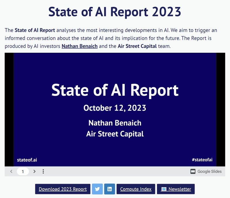 New AI report by Nathan Benaich and Air Street Capital | Mike Nash (BA ... New AI report by Nathan Benaich and Air Street Capital | Mike Nash (BA ...