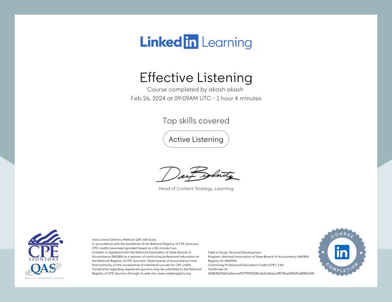 akash akash on LinkedIn: Certificate of Completion akash akash on LinkedIn: Certificate of Completion