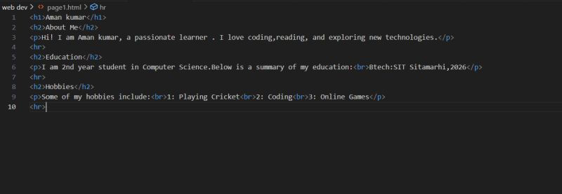 Aman kumar on LinkedIn: #html #webdevelopment #learningjourney #coding Aman kumar on LinkedIn: #html #webdevelopment #learningjourney #coding