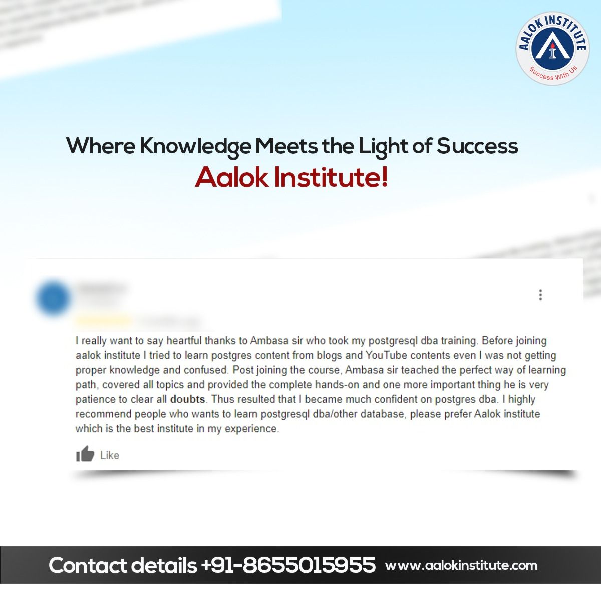 Aalok Institute on LinkedIn: #aalokinstitute #postgresqldba # ... Aalok Institute on LinkedIn: #aalokinstitute #postgresqldba # ...