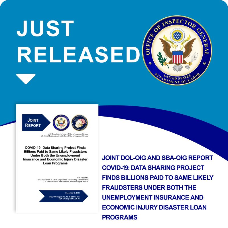 U.S. Department of Labor, Office of Inspector General on LinkedIn: Just ... U.S. Department of Labor, Office of Inspector General on LinkedIn: Just ...