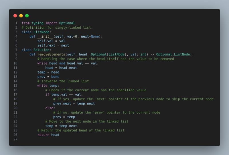 Day 23 of #Leetcode120days challenge: Remove Linked List Elements ... Day 23 of #Leetcode120days challenge: Remove Linked List Elements ...