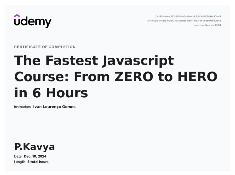 #javascript #learning #udemy | Kavya P #javascript #learning #udemy | Kavya P