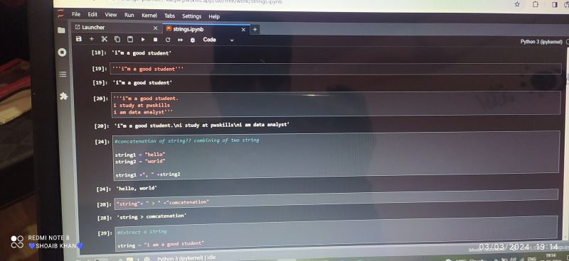 Shoaib Khan on LinkedIn: #pwskills #python #pythonprogramming #strings ... Shoaib Khan on LinkedIn: #pwskills #python #pythonprogramming #strings ...