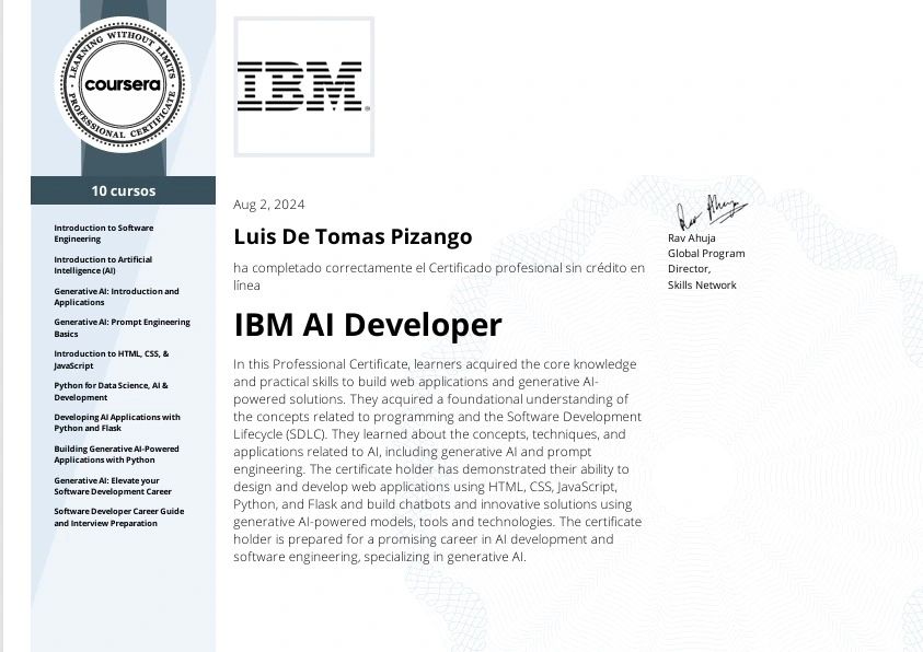Luis De Tomas on LinkedIn: #ibm #aideveloper #artificialintelligence # ... Luis De Tomas on LinkedIn: #ibm #aideveloper #artificialintelligence # ...