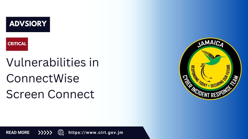 Jamaica CIRT on LinkedIn: Advisory ! 🚨 CVE-2024-1709 (CVSS score 10) is ... Jamaica CIRT on LinkedIn: Advisory ! 🚨 CVE-2024-1709 (CVSS score 10) is ...