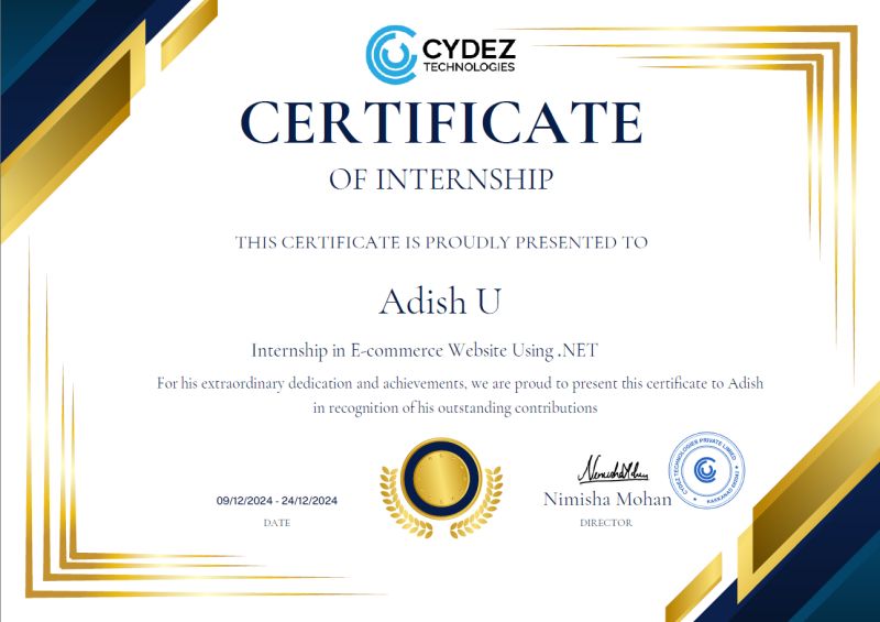 Adish U on LinkedIn: Excited to receive the Certificate of Internship ... Adish U on LinkedIn: Excited to receive the Certificate of Internship ...
