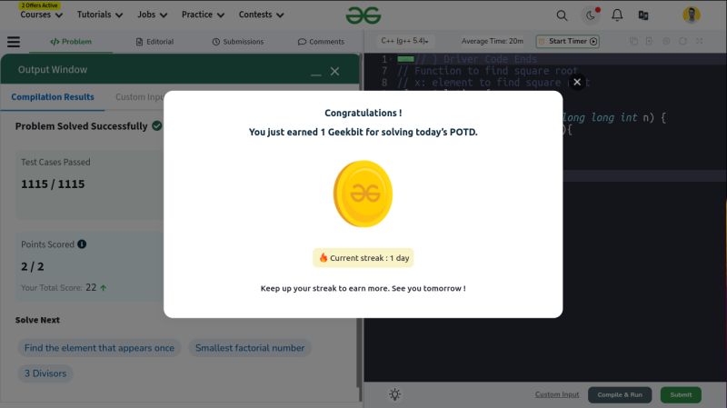 Rajarshi Mahan on LinkedIn: 🎉 #Day 13 of #100DaysOfCode DSA Challenge ... Rajarshi Mahan on LinkedIn: 🎉 #Day 13 of #100DaysOfCode DSA Challenge ...