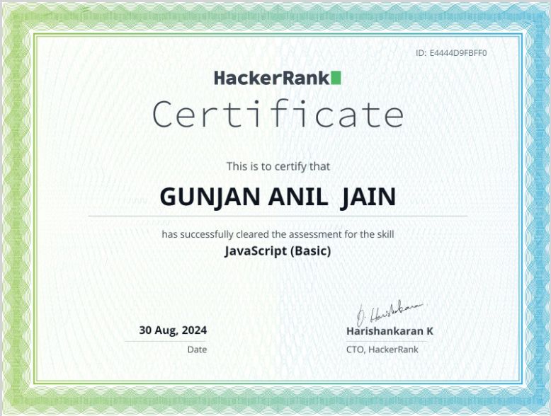 GUNJAN JAIN on LinkedIn: #hackerrank #javascript #javascript #html #css ... GUNJAN JAIN on LinkedIn: #hackerrank #javascript #javascript #html #css ...