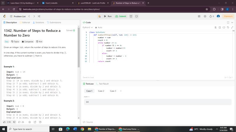 Leetcode Problem: Number of Steps to Reduce a Number to Zero As the ... Leetcode Problem: Number of Steps to Reduce a Number to Zero As the ...