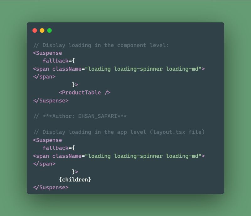 Ehsan Safari on LinkedIn: #loading #nextjs #suspense #fallback Ehsan Safari on LinkedIn: #loading #nextjs #suspense #fallback