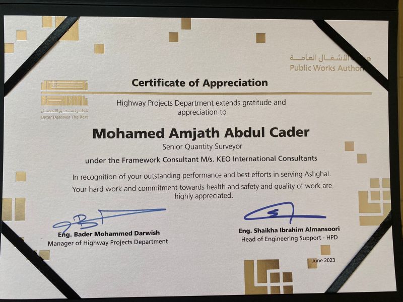 Mohamed Amjath MRICS, AMCIArb, MSc (PMC), BSc (QS) Abdul cader on ... Mohamed Amjath MRICS, AMCIArb, MSc (PMC), BSc (QS) Abdul cader on ...
