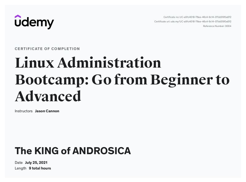 Andrew LaFleur on LinkedIn: Finally finished this Linux course on Udemy ... Andrew LaFleur on LinkedIn: Finally finished this Linux course on Udemy ...