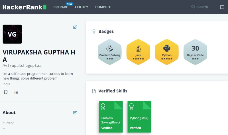 VIRUPAKSHA GUPTA HA on LinkedIn: #connections #python #java #hackerrank ... VIRUPAKSHA GUPTA HA on LinkedIn: #connections #python #java #hackerrank ...