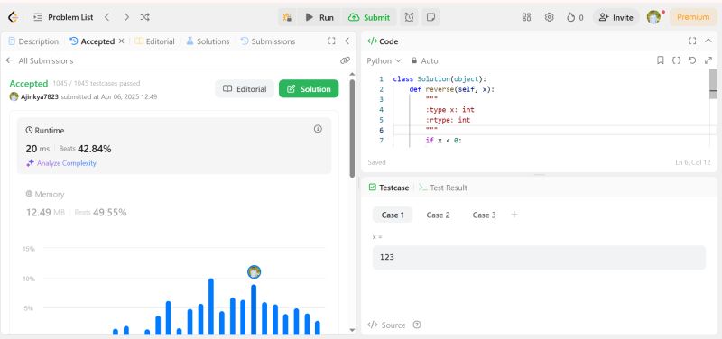 #leetcode #100daysofcode #python #codingchallenge #reverseinteger ... #leetcode #100daysofcode #python #codingchallenge #reverseinteger ...