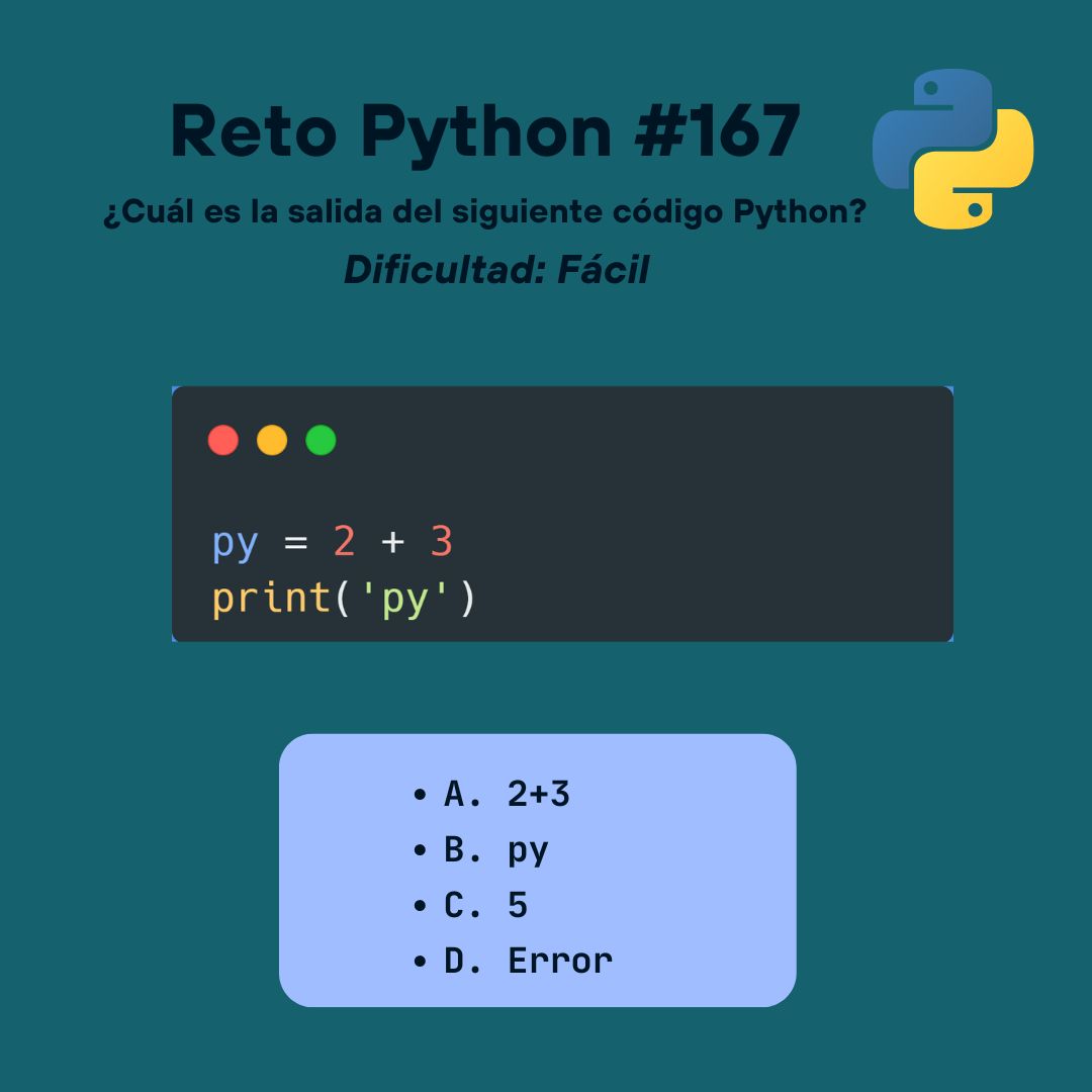 Cristian Fernando Villca Gutierrez en LinkedIn: #pythonquiz # ... Cristian Fernando Villca Gutierrez en LinkedIn: #pythonquiz # ...