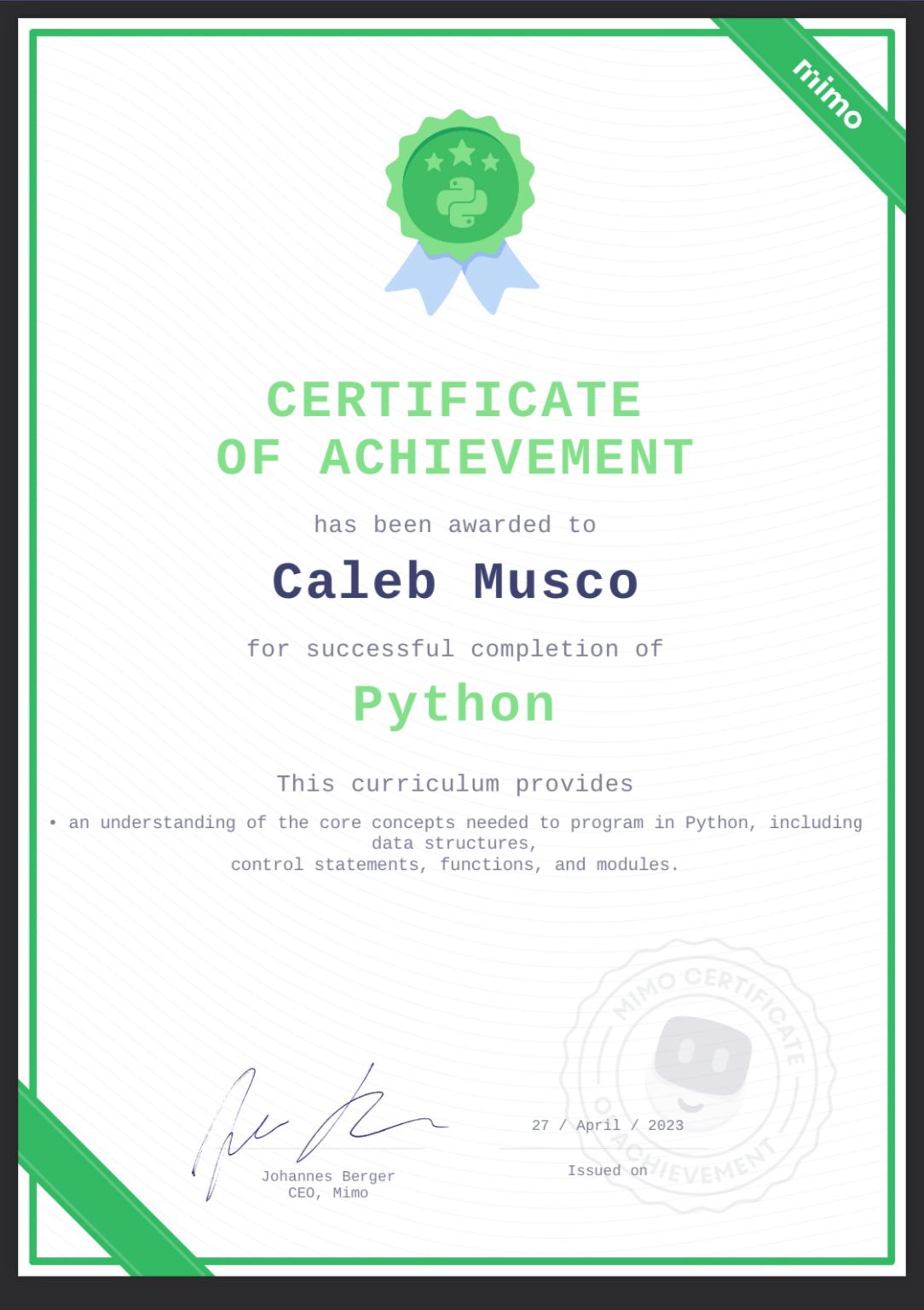 Caleb Musco on LinkedIn: #python #coding Caleb Musco on LinkedIn: #python #coding