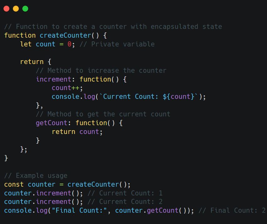 Wasif Mahmood on LinkedIn: #javascript #closures #encapsulation #oop # ... Wasif Mahmood on LinkedIn: #javascript #closures #encapsulation #oop # ...