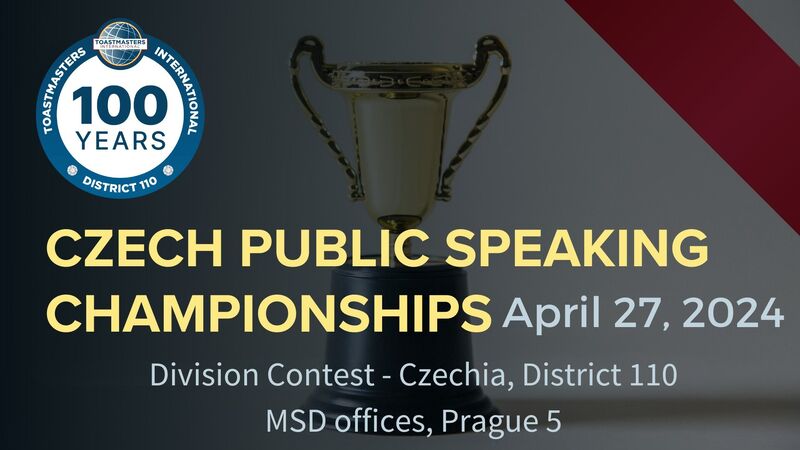 Czech Toastmasters Satruday, April 27, 2024 at 10 AM - 5 PM Division ... Czech Toastmasters Satruday, April 27, 2024 at 10 AM - 5 PM Division ...