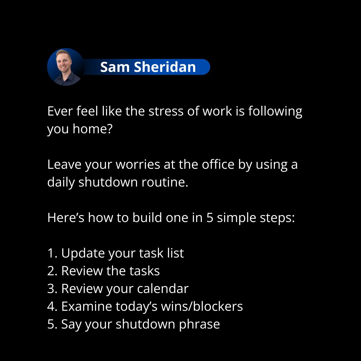 Samuel Sheridan on LinkedIn: Ever feel like the stress of work is ... Samuel Sheridan on LinkedIn: Ever feel like the stress of work is ...