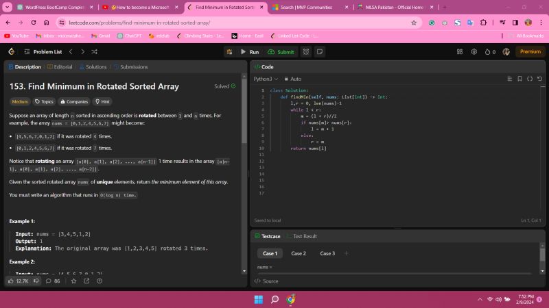 LeetCode Challenge 153: Find Minimum in Rotated Sorted Array | Moizna ... LeetCode Challenge 153: Find Minimum in Rotated Sorted Array | Moizna ...