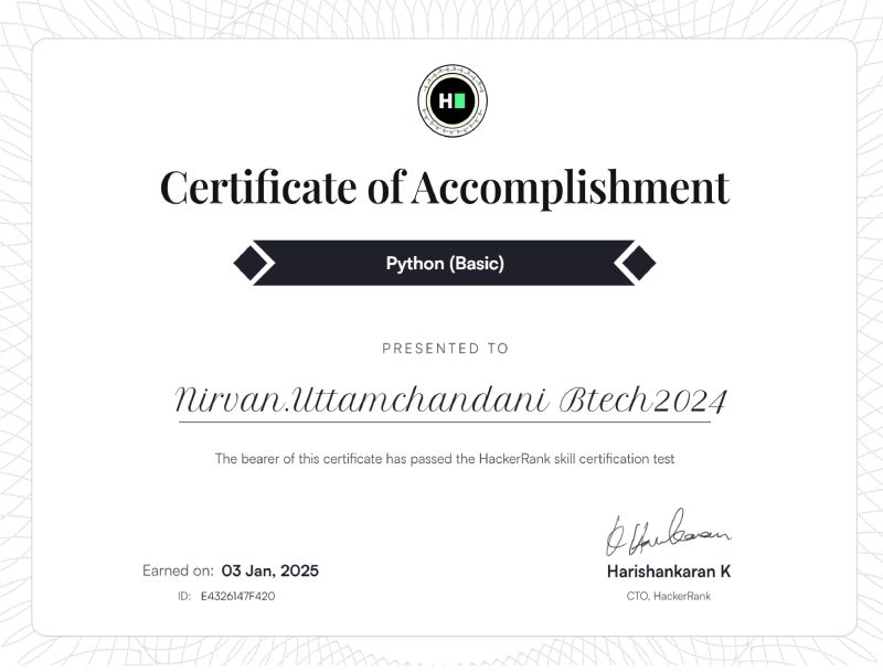 Nirvan Uttamchandani on LinkedIn: #python #programming #hackerrank # ... Nirvan Uttamchandani on LinkedIn: #python #programming #hackerrank # ...