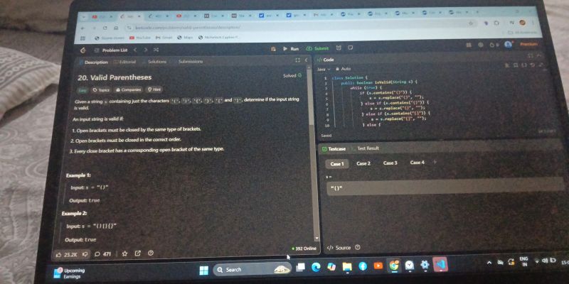 I have solved my 5th leetcode question Valid parenthesis | abhay singh I have solved my 5th leetcode question Valid parenthesis | abhay singh
