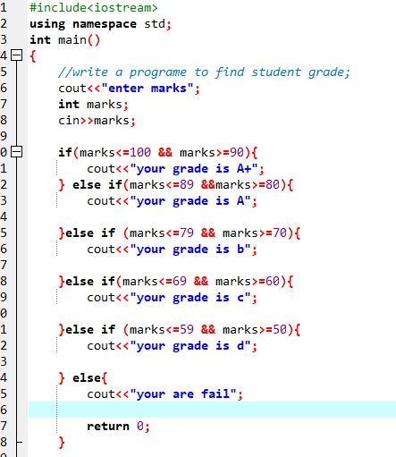 Abubakar Zain on LinkedIn: C++ if else program to find grade. If else ... Abubakar Zain on LinkedIn: C++ if else program to find grade. If else ...