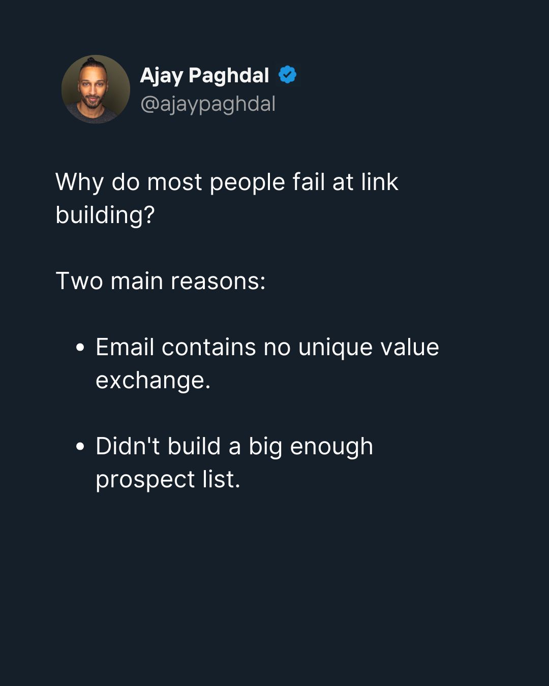 Ajay Paghdal on LinkedIn: Why do most people fail at link building? Two ... Ajay Paghdal on LinkedIn: Why do most people fail at link building? Two ...
