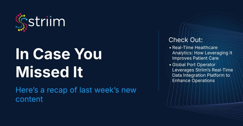 Striim on LinkedIn: #realtimedata #ai #dataintegration #datastreaming Striim on LinkedIn: #realtimedata #ai #dataintegration #datastreaming