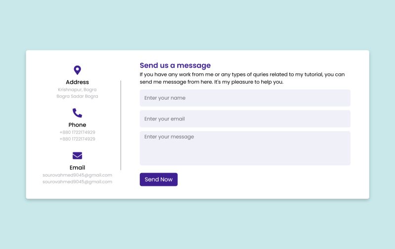 Responsive Contact Us Form using Html & CSS | Arif Hossain Sourov Responsive Contact Us Form using Html & CSS | Arif Hossain Sourov