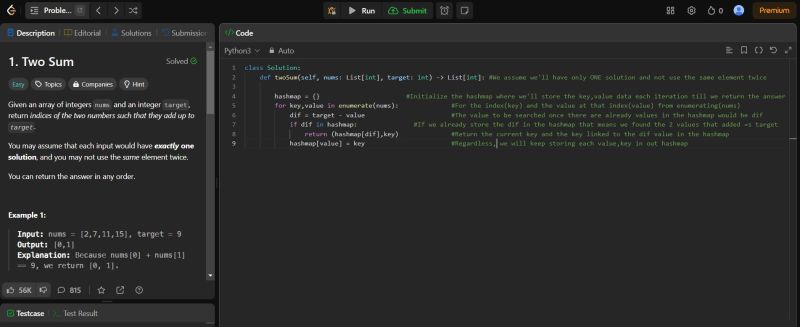 Leetcode Day 17: #1 Two Sum: *Space Complexity: O(n) our hashmap will ... Leetcode Day 17: #1 Two Sum: *Space Complexity: O(n) our hashmap will ...