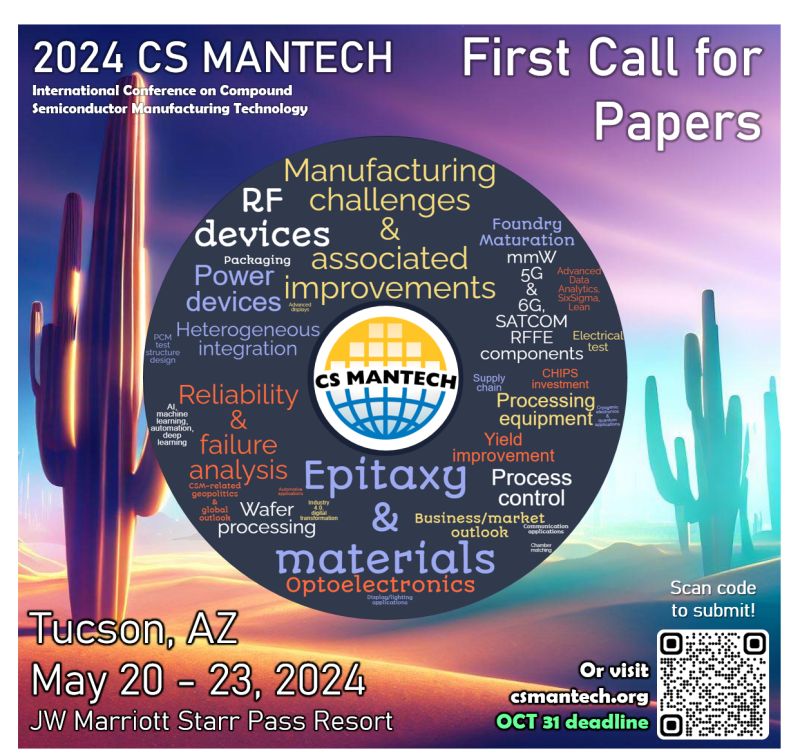 CS MANTECH on LinkedIn: CS ManTech 2024 will be held during May20-23 ... CS MANTECH on LinkedIn: CS ManTech 2024 will be held during May20-23 ...