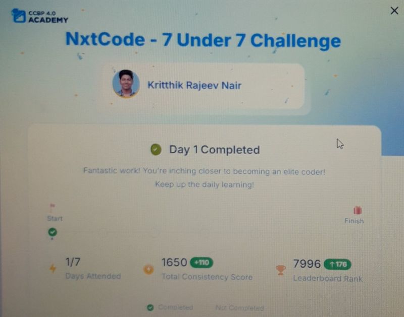 Kritthik Rajeev Nair on LinkedIn: #nxtcode #everydaycoding # ... Kritthik Rajeev Nair on LinkedIn: #nxtcode #everydaycoding # ...